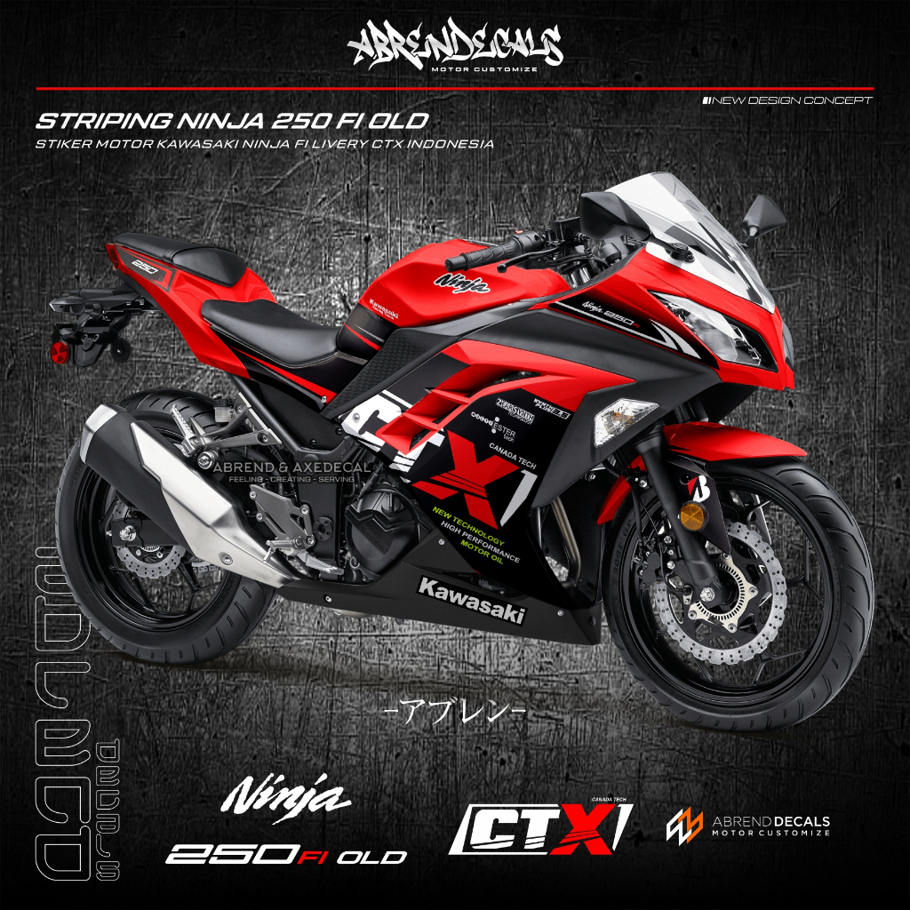 Jual Striping Ninja 250 Fi Old Livery CTX Racing / Stiker Motor ...