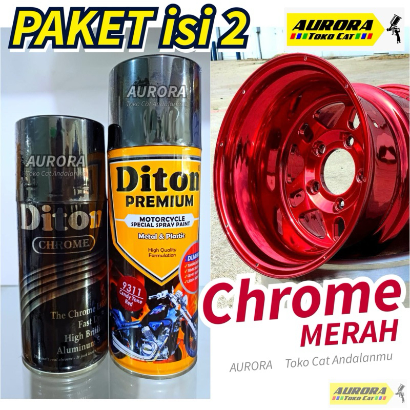 Jual PAKET DITON PREMIUM RED CHROME MERAH KROM isi 2| Mengkilap Efek ...