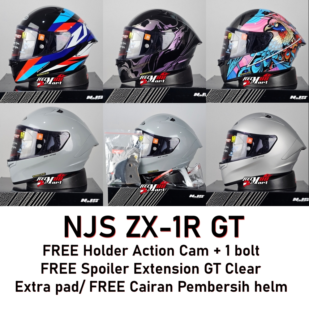 Jual NJS ZX-1R GT (Free Spoiler, Action Cam Holder, dll)- Helm NJS GT ZX1R Full Face MERAK ...