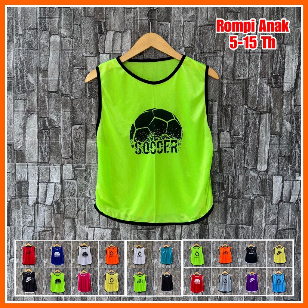 Jual Rompi Bola SSB anak anak Rompi futsal anak kids 5-15 tahun Rompi ...