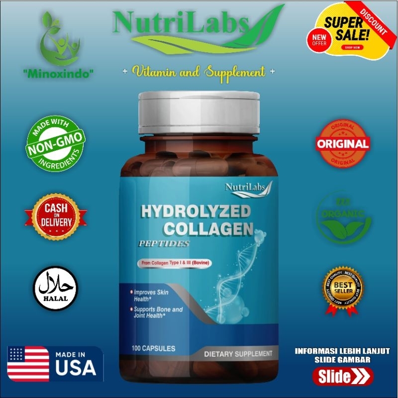 Jual Nutrilabs Hydrolized Collagen Peptides 100 Capsules | Shopee Indonesia