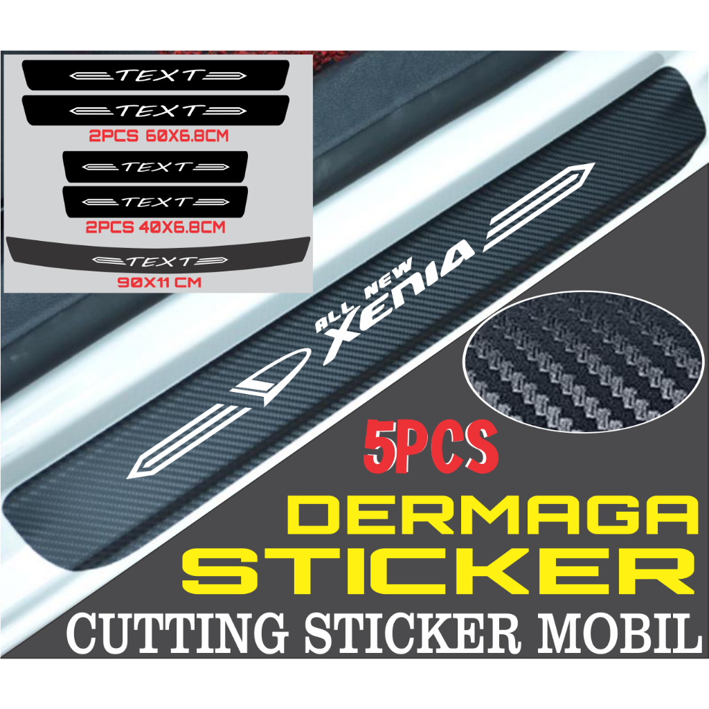 Jual 5pcs Carbon 3D Door Sill Plate/stiker pintu mobil all new xenia ...