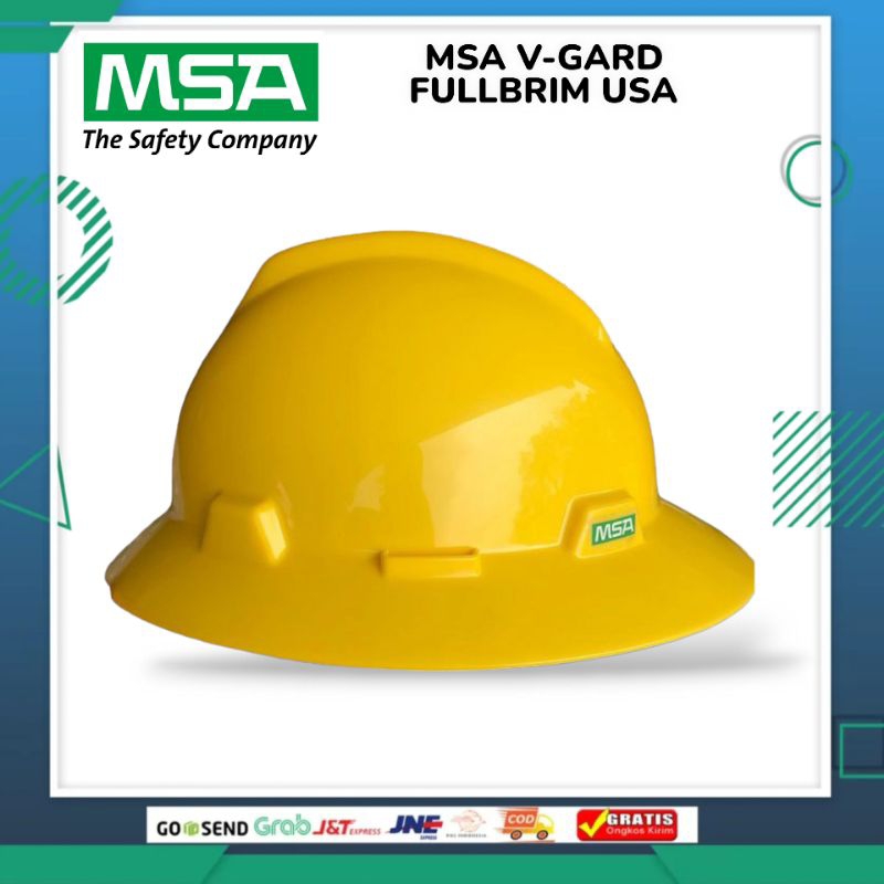 Jual Helm MSA V-Gard Full Brim USA Fastrack Putar Original/ Safety Helmet MSA FullBrim USA ...