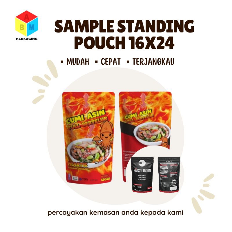 Jual Sample Contoh Kemasan Custom Standing Pouch Full Print Ukuran ...