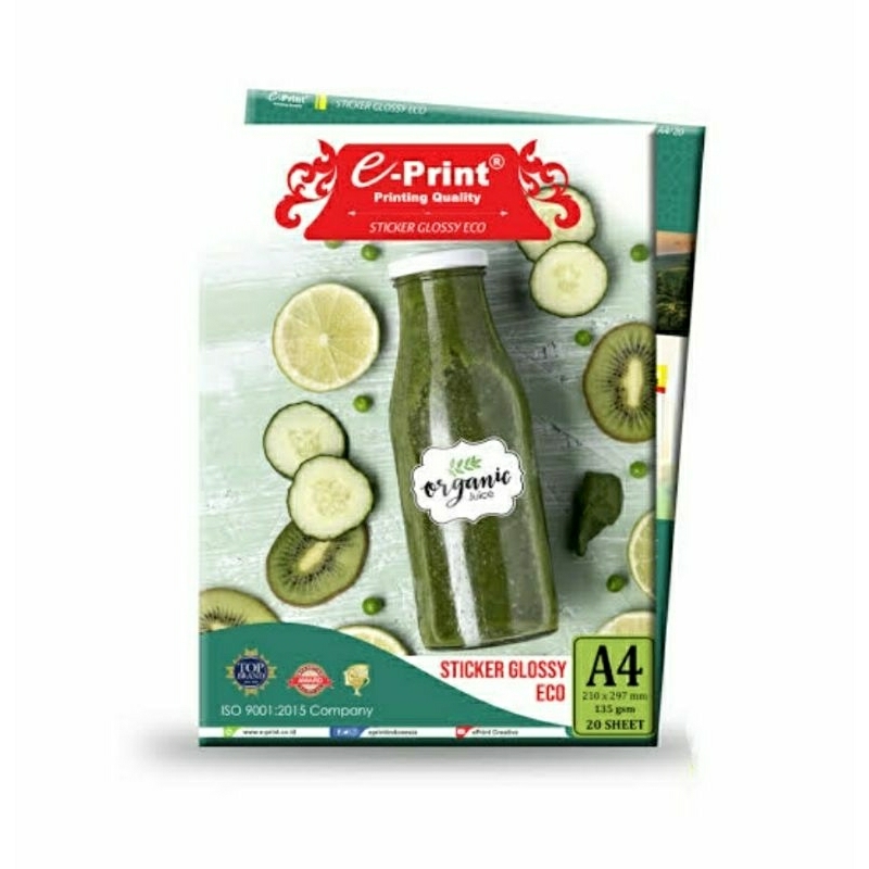 Jual Kertas Sticker e Print ECO 135 GSM A4 isi 20 Lembar / Stiker ...