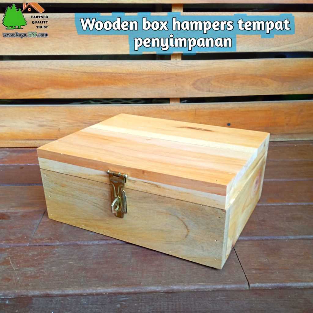 Jual box storage parsel hampers full kayu box serbaguna box 25X20X10 CM ...