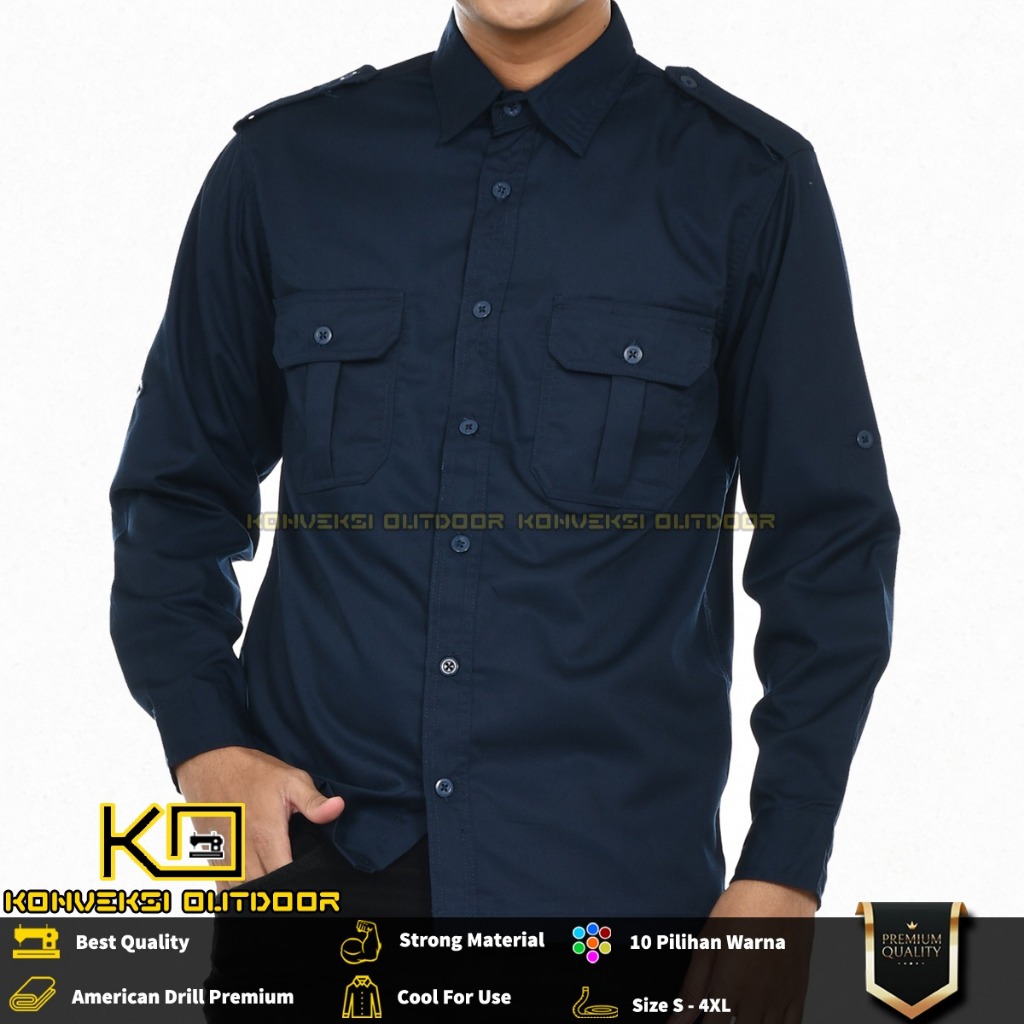 Jual Kemeja Tactical Pria Wanita Lengan Panjang - Baju Taktikal Seragam PDH PDL Navy Kerja ...