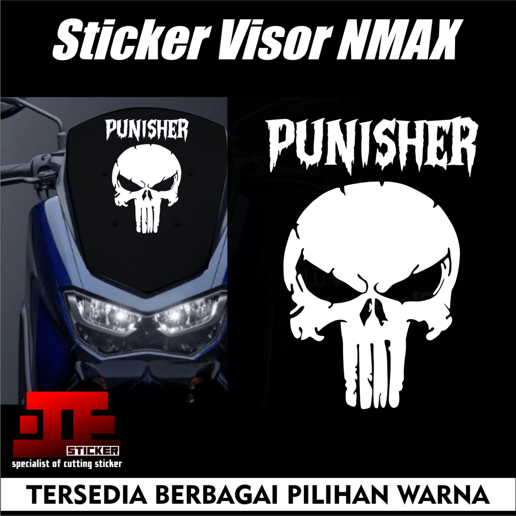 Jual stiker visor NMAX sticker cutting funisher skull | Shopee Indonesia