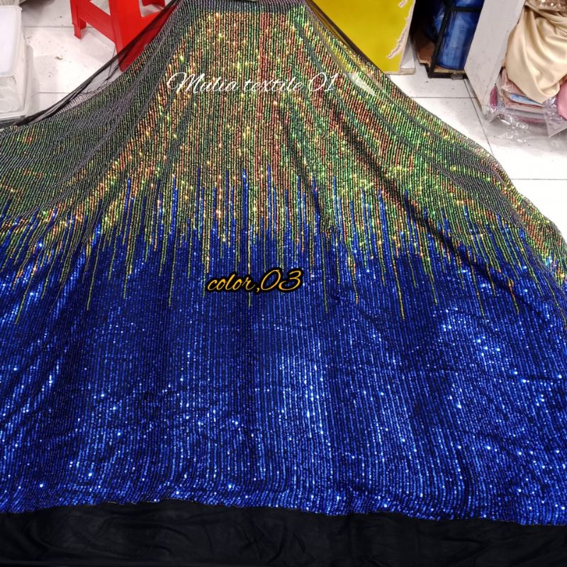 Jual kain/bahan tile squin gradasi/tile Payet 2tone | Shopee Indonesia