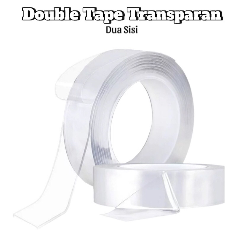 Jual Double Tape Bening / Lem Dua Sisi Transparan / Double Tape Isolasi ...