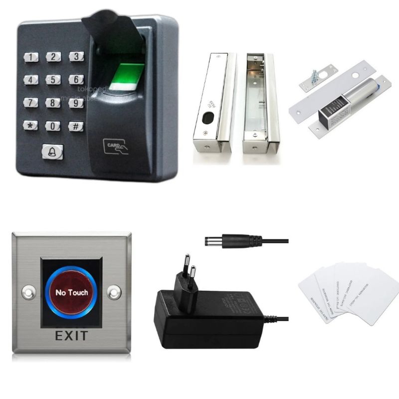 Jual paket akses door fingerprint zkteco x6 access control rfid access door pin | Shopee Indonesia