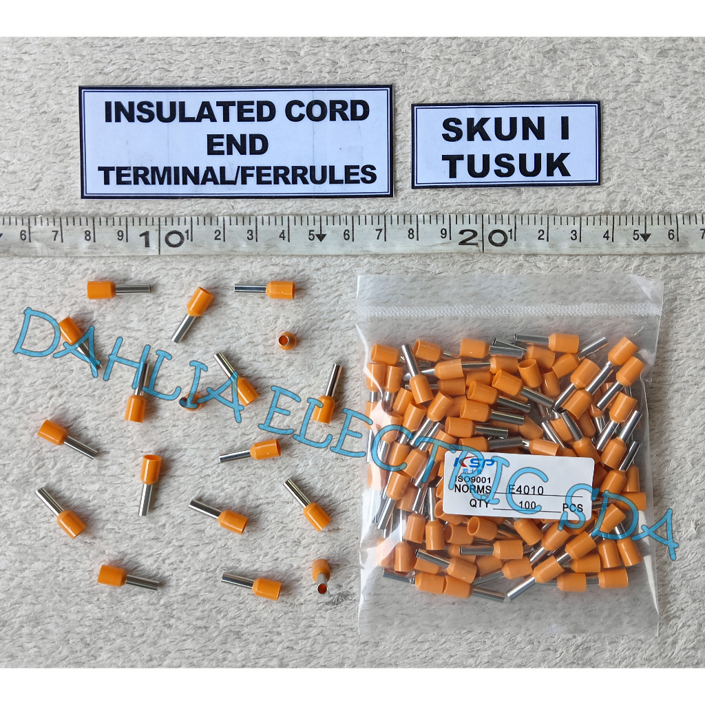 Jual SKUN I FERRULES E4010 ORANGE CABLE 4MM HARGA PER 10 PCS | Shopee ...