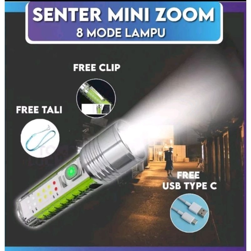 Jual Senter LED MAGNET 8 Mode Glow In The Dark Super Terang Mini zoom in Zoom Out- Sente 520A ...