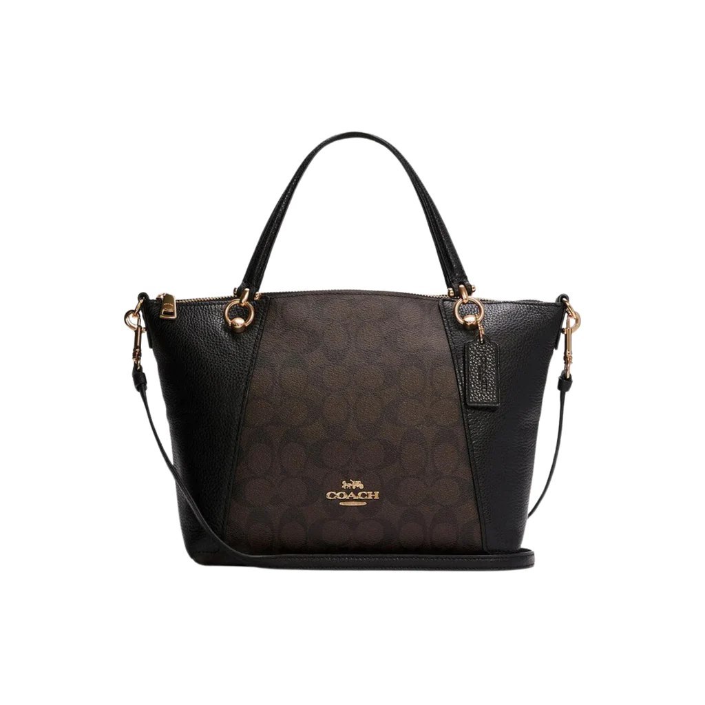 Jual Coach Signature Kacey Satchel Bag In Brown/Black | Shopee Indonesia