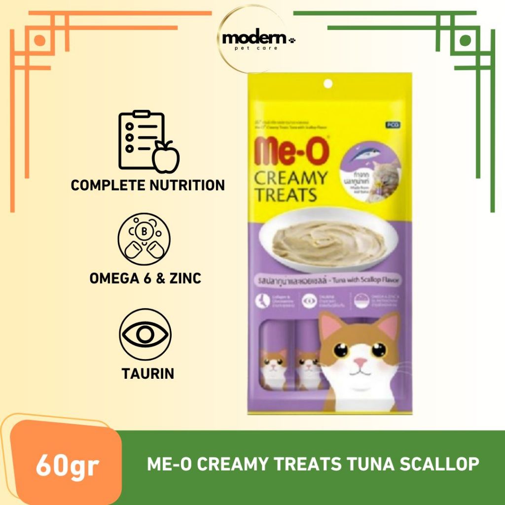 Jual Meo Creamy Treats Cat Snack Tuna Scallop 60gr | Shopee Indonesia