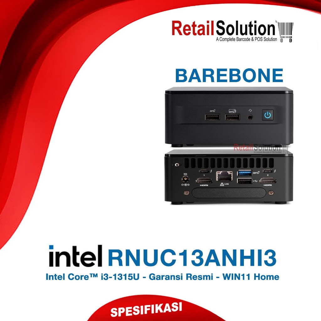 Jual Mini PC Kit - Intel NUC Core i3-1315IU NUC13ANHi3 NUC13 | Shopee Indonesia