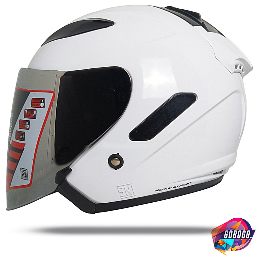 Jual Helm ALV ULTRON Hitam Kaca Visor Silver | Helm Half Face Pria dan ...