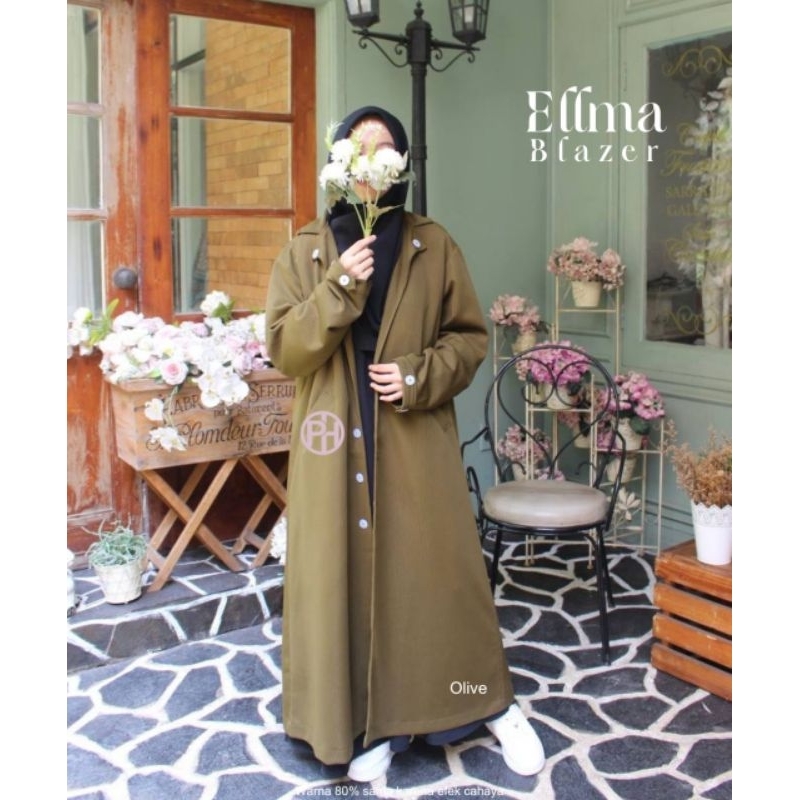 Jual PELANGI HIJAB Ellma Long Blazer | Shopee Indonesia