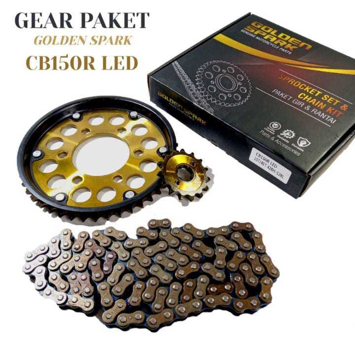 Jual GEAR PAKET GOLDEN SPARK CB-150R LED 15T/45T (RANTAI UKURAN 428HG ...