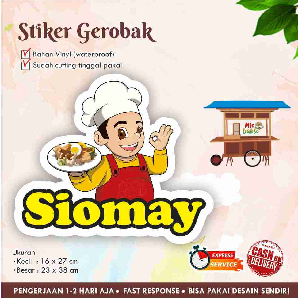 Jual STIKER KACA GEROBAK VINYL SIOMAY / LABEL MAKANAN | Shopee Indonesia