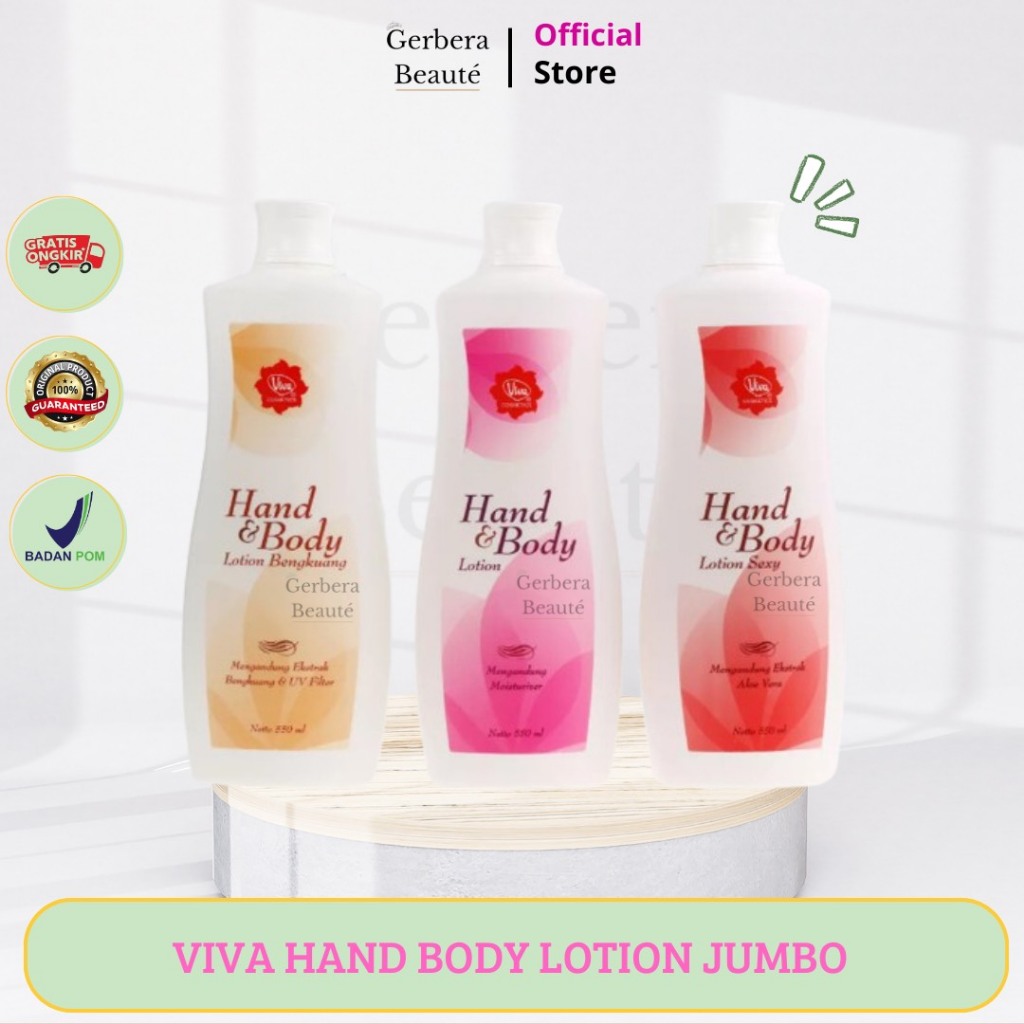 Jual GB Viva Hand & Body Lotion Jumbo 550 ml BPOM | Shopee Indonesia