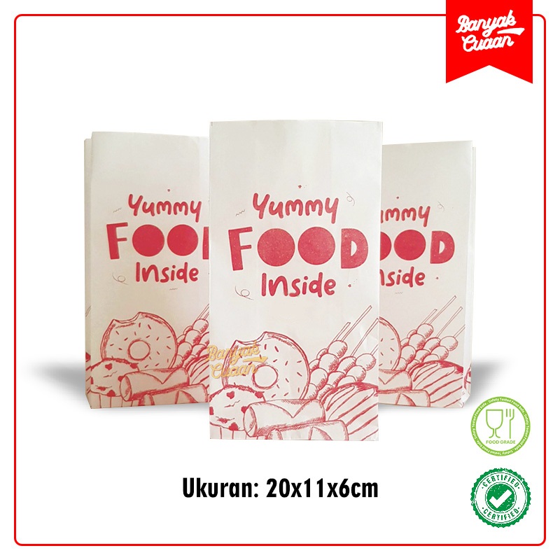 Jual Kantong Yummy Food Merah Kemasan Ayam Goreng, Kemasan Fried ...