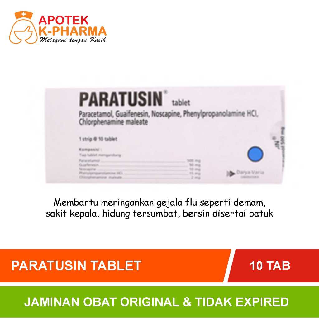 Jual Paratusin Strip Isi 10 Tablet Obat Original | Shopee Indonesia