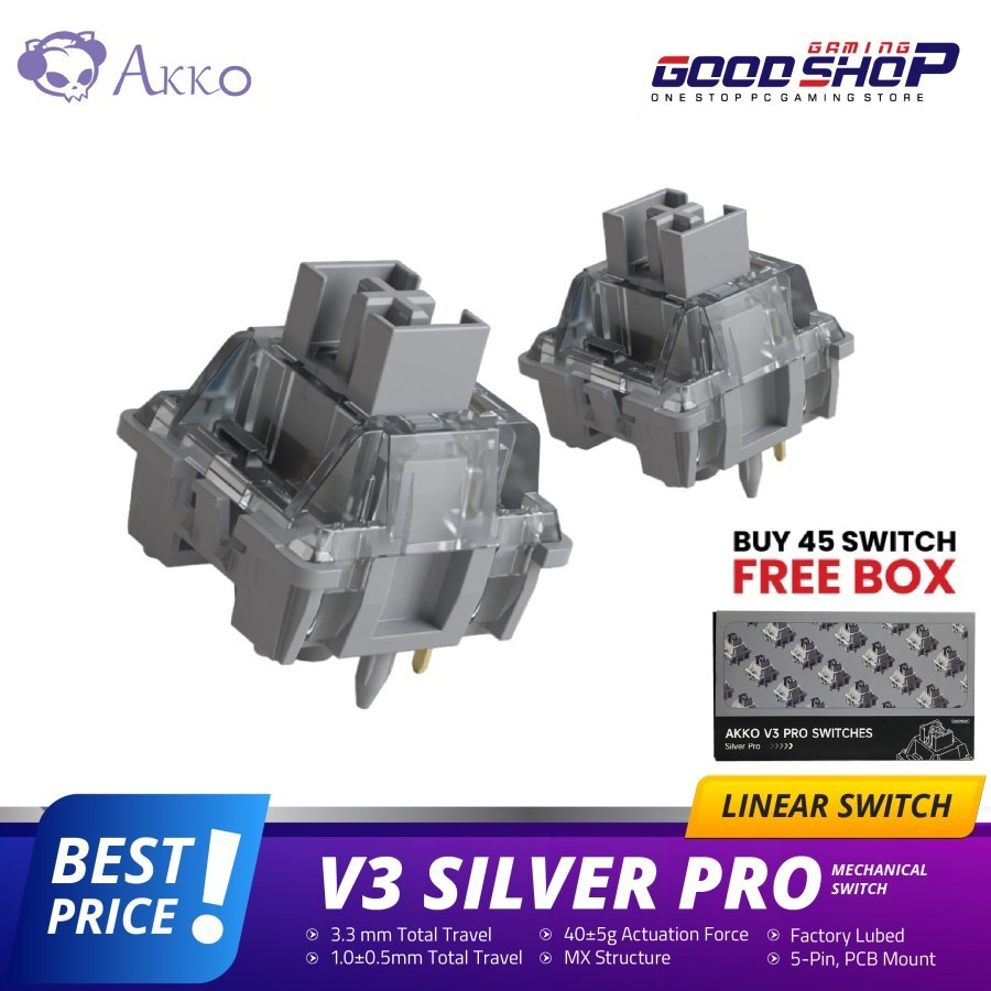 Jual Akko V3 Silver Pro Switch keyboard | Shopee Indonesia