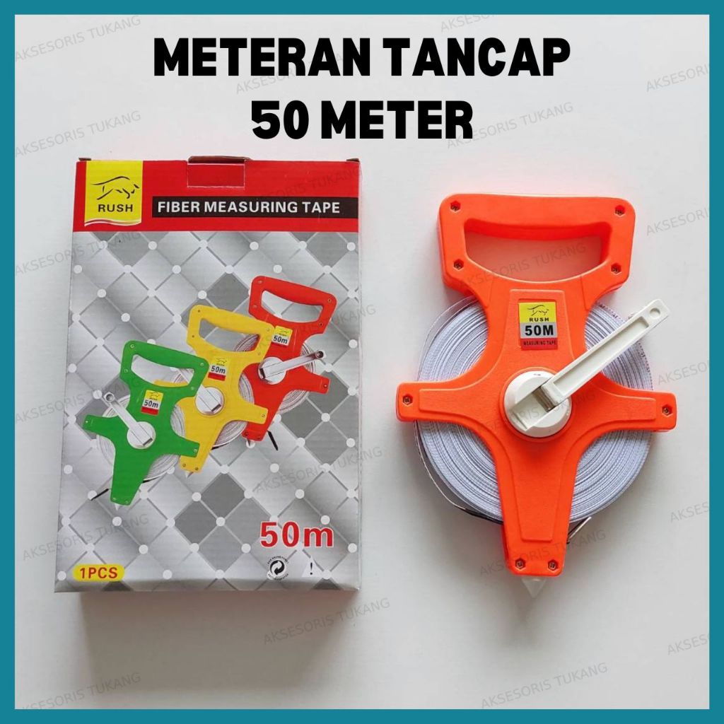 Jual Meteran Tancap 50 M Meter Fiber Rol Gulung Tanam Tanah Bangunan 50m Rush | Shopee Indonesia