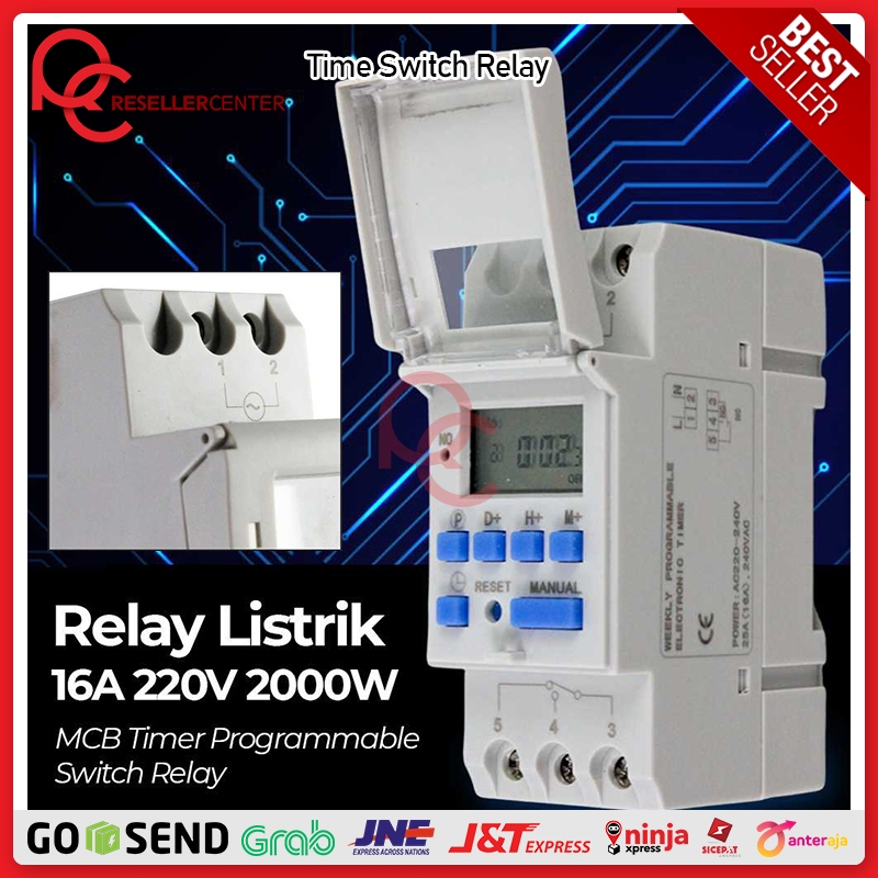 Jual [relay Listrik] Power Timer Programmable Digital Time Switch Relay 20 Program 220v 16a