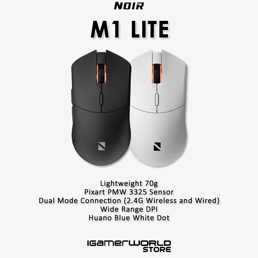 Jual Noir M1 Lite Wireless Dual Connection Lightweight Gaming Mouse ...