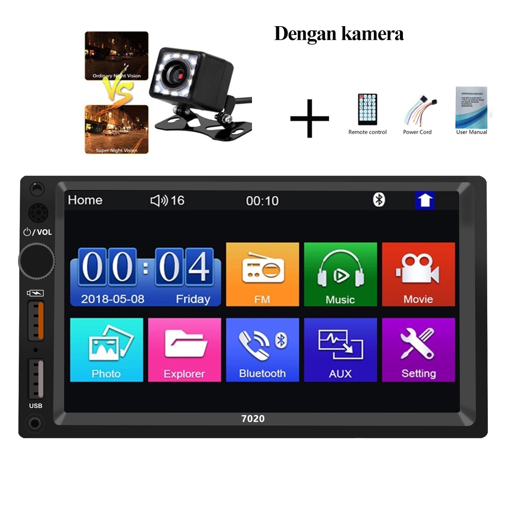 Jual 7018B 7010B Head Unit Android Double Din 7 Inch Bluetooth Audio ...