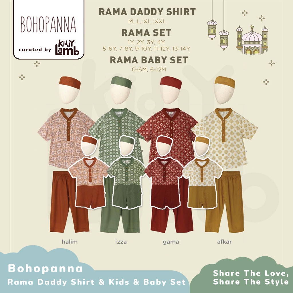 Jual Bohopanna Raya Collection RAMA SET / RAMA SHIRT DAD / RAMA BABY SET / Baju Muslim Anak Laki ...