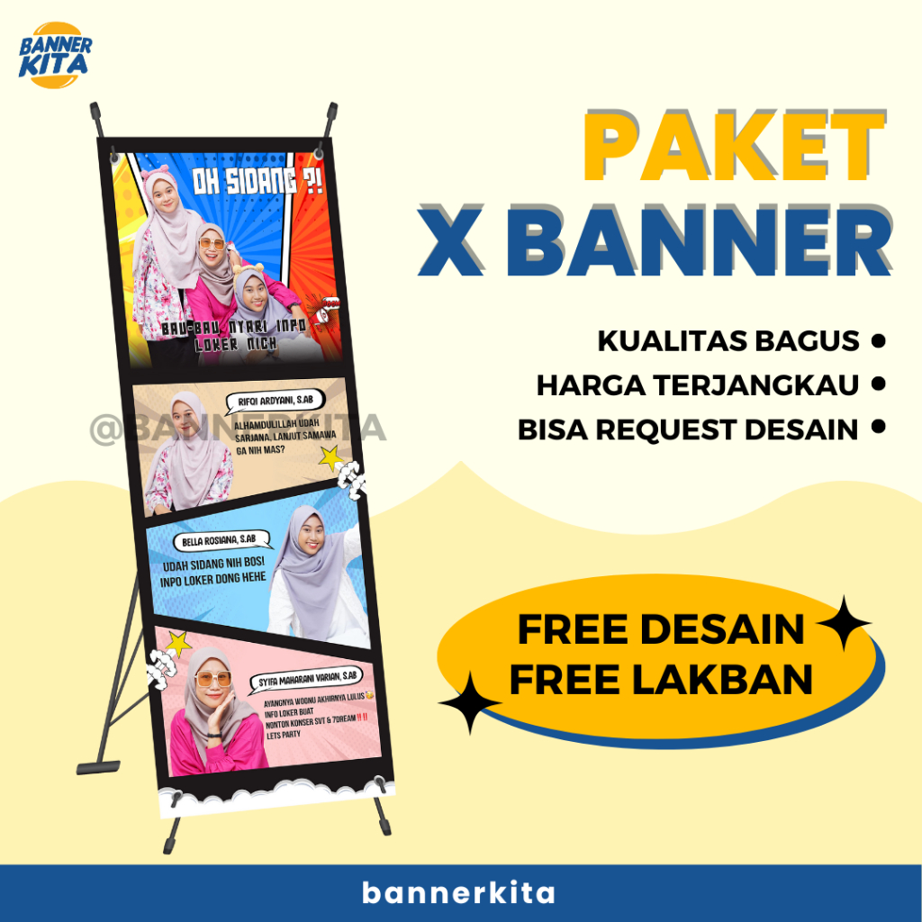 Jual PAKET XBANNER / X BANNER / TIANG SPANDUK BANNER WISUDA / BANNER ...