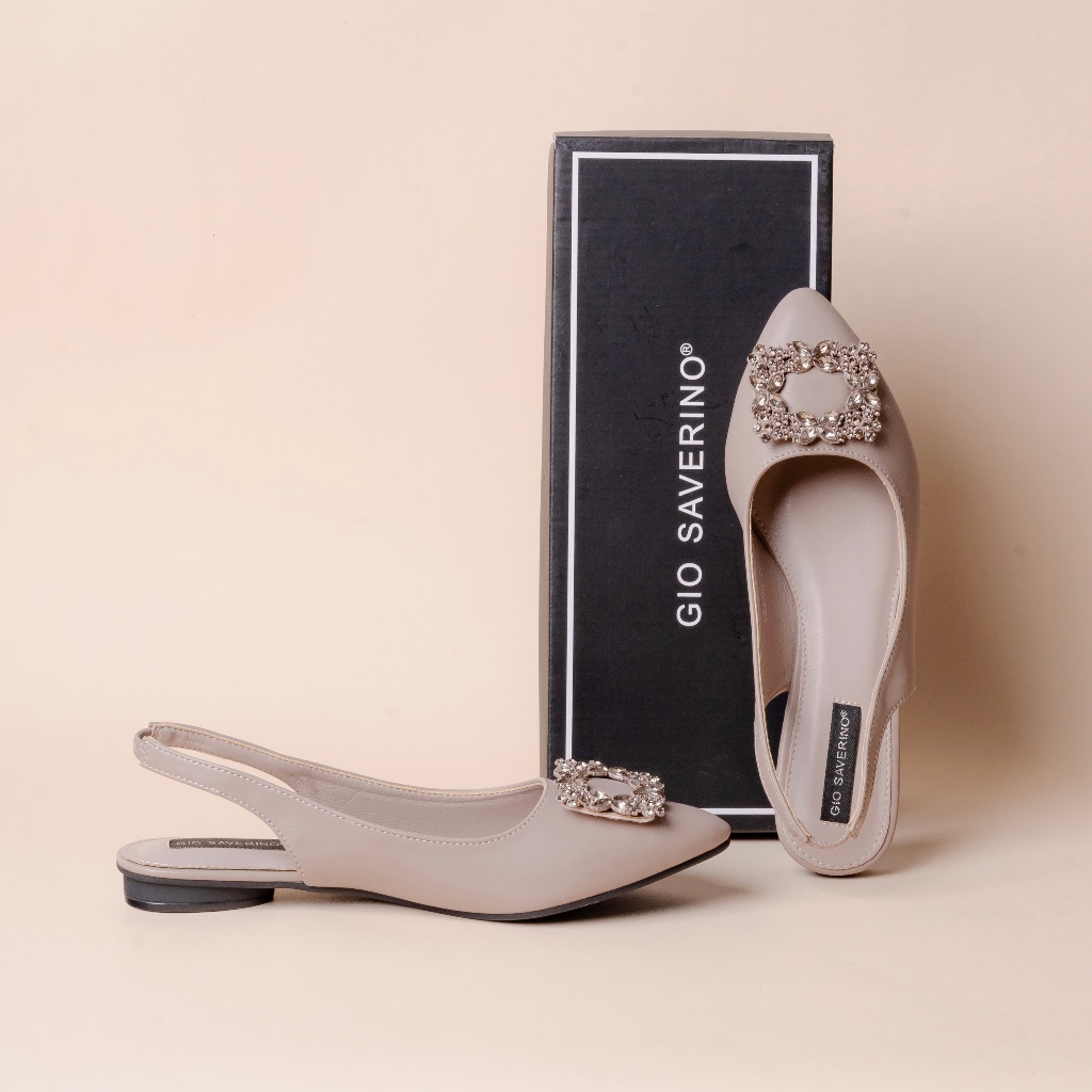 Jual Gio Saverino Sepatu Flat Shoes Sling Back Mewah Norita | Shopee ...