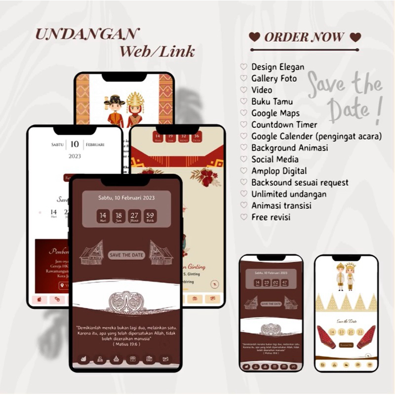 Jual Undangan Digital Website Adat Batak/Karo/Toba/Mandailing/Palembang ...