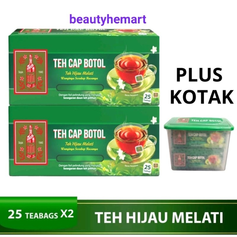 Jual PAKET TEH CAP BOTOL CELUP ( 2 BOX ISI 25 BAGS + FREE KOTAK TOPLES ) | Shopee Indonesia