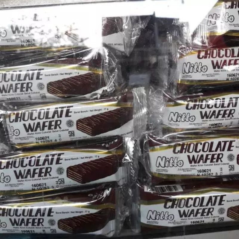 Jual Wafer Nitto chocolate 1 pack isi 10 nito coklat | Shopee Indonesia