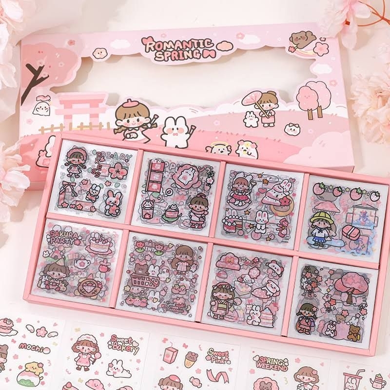 Jual Stiker PVC Ruan Series Romantic Spring Motif Kartun Korea ...