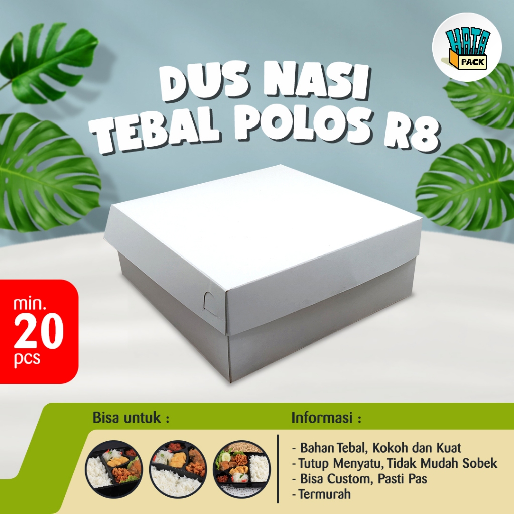 Jual Dus Kotak Nasi / Dus Nasi Non Embossed / Dus Nasi R8 400 Gram / Dus Box Nasi Hansel ...
