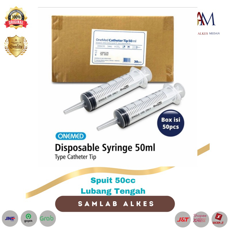 Jual SPUIT 50 CC LUBANG TENGAH /Feeding Syringe 50ml Catheter Tip ...