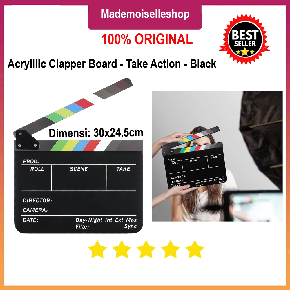 Jual Clapper Board/Papan Slate Take Action - Acrylic Movie Set Director ...