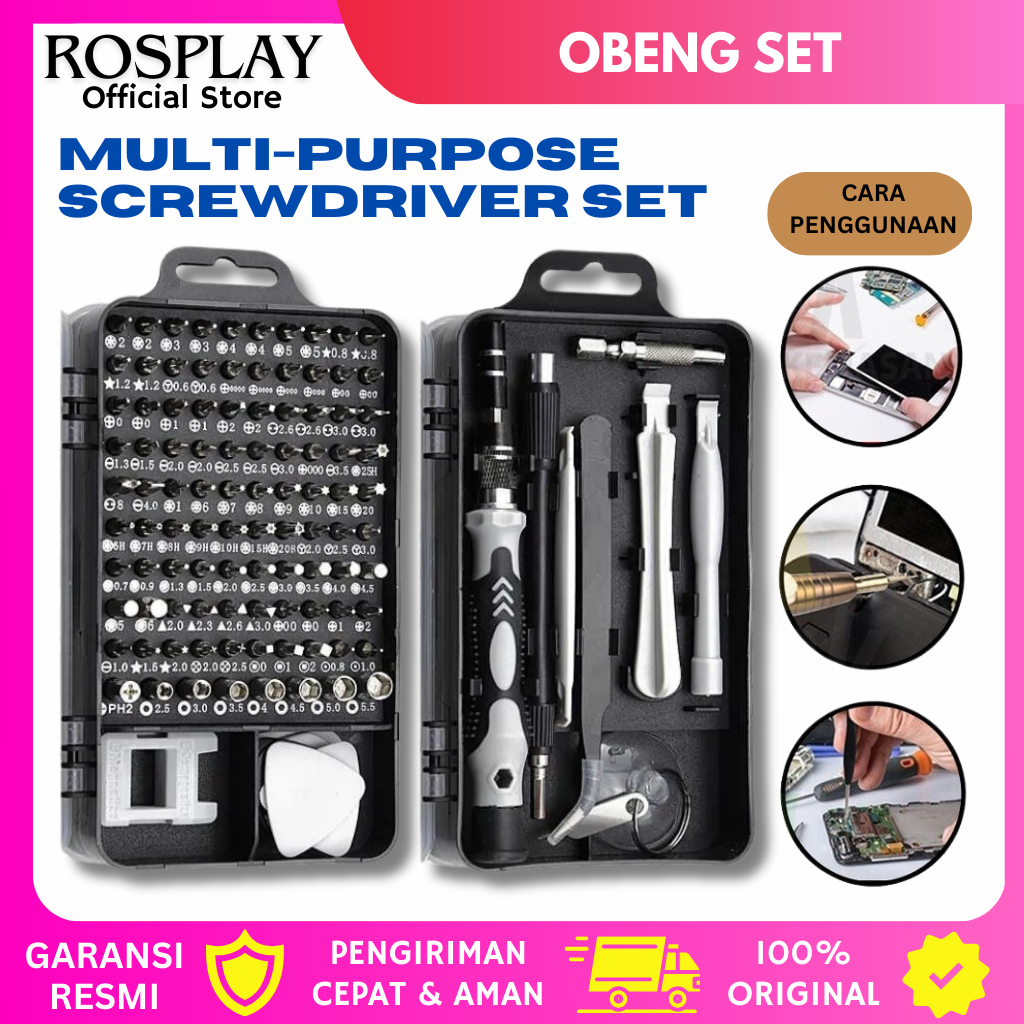 Jual Obeng Set 115 in 1 obeng hp Multifungsi Alat Bongkar Mini Precision Untuk Smartphone Laptop ...