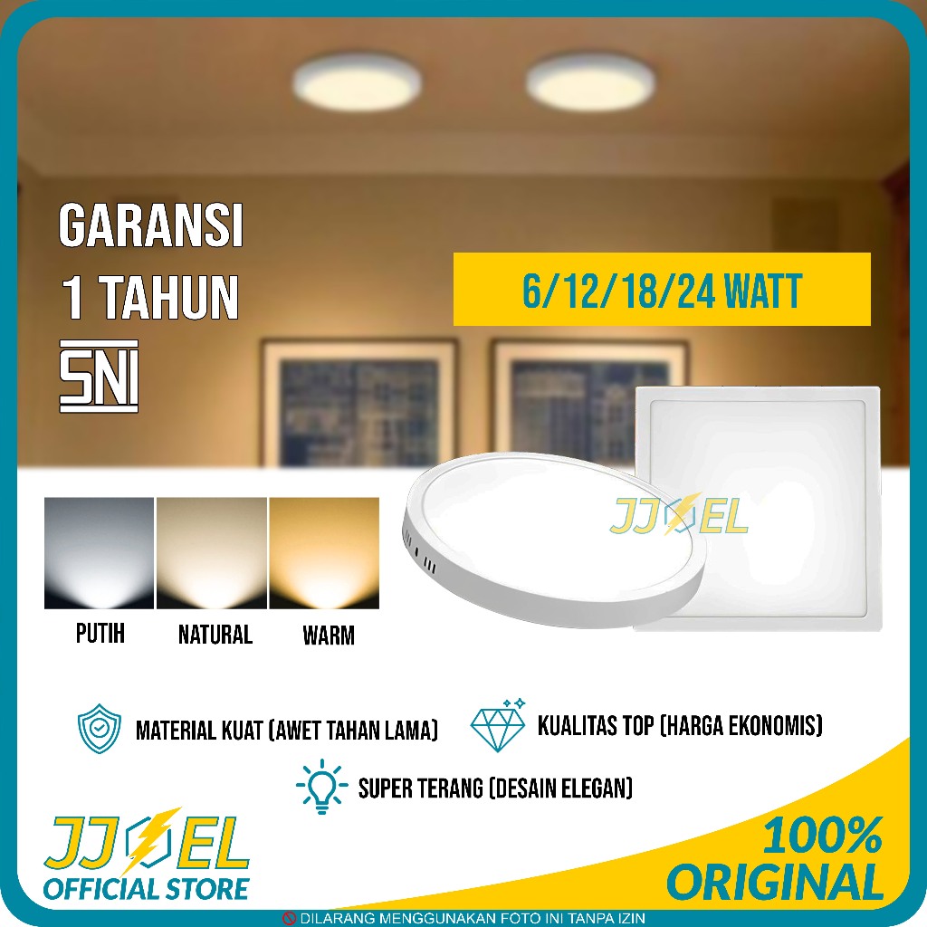 Jual Lampu Plafon LED Tempel 6W 12W 18W 24W Downlight LED Outbow Terang ...