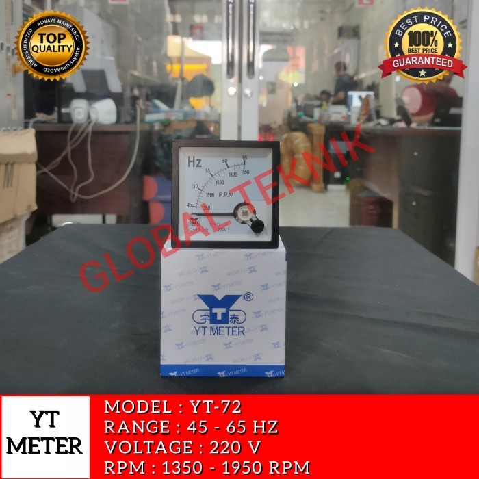 Jual Hz meter with rpm HZ Meter Analog YT METER 220 V 72x72mm YT METER ...