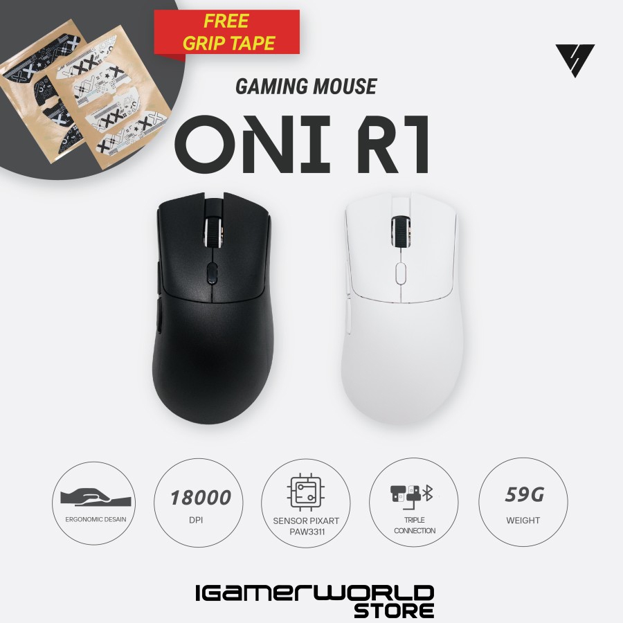 Jual VortexSeries ONI R1 LightWeight Ergonomic Wireless Gaming Mouse ...