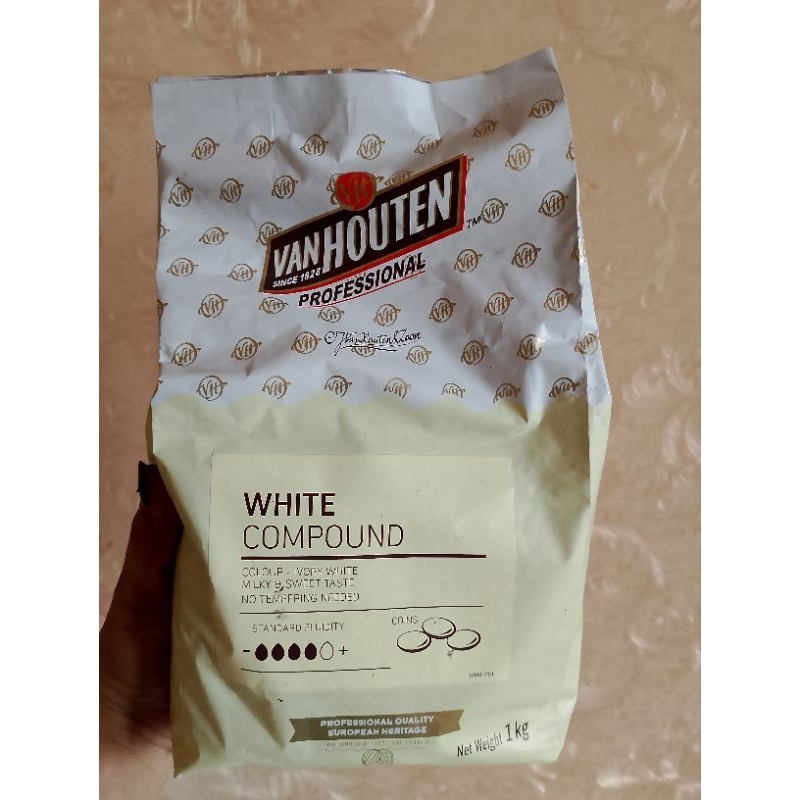 Jual VAN HOUTEN WHITE COMPOUND DAN DARK 1KG PACKING PABRIK | Shopee Indonesia