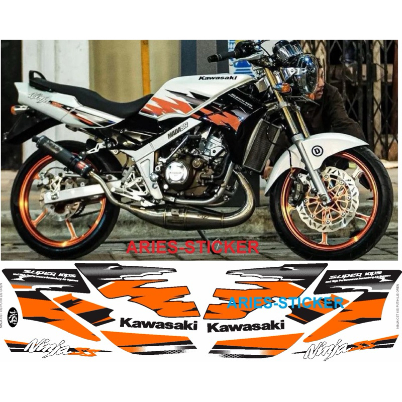 Jual STRIPING STIKER LIS NINJA SS KIS CST PUTIH LIS OREN | Shopee Indonesia