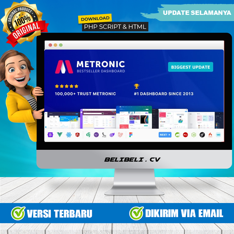 Jual Boostrap 5 Metronic Html Vuejs React Angular Aspnet Django And Laravel Admin