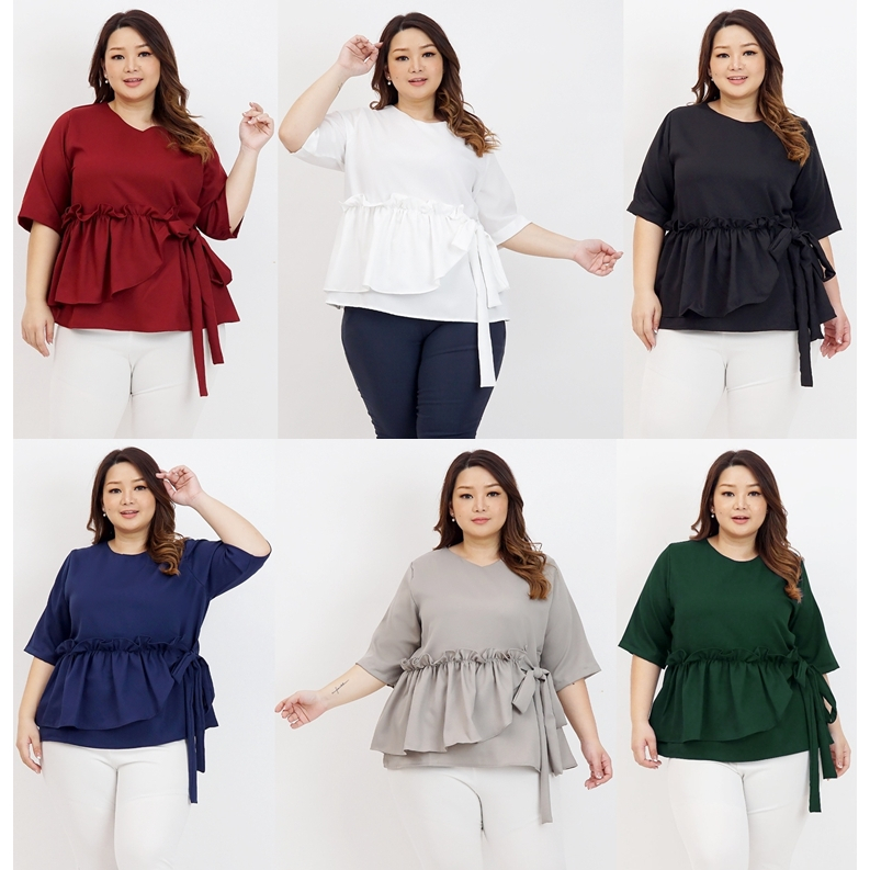 Jual BAJU BLOUSE FASHION ATASAN WANITA JUMBO BIG SIZE OVERSIZE LD 120cm ...